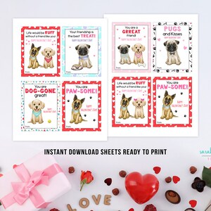 Puppy Valentine Cards for Kids INSTANT DOWNLOAD Dog Valentine's Day ...