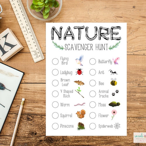 Nature Scavenger Hunt Spring Kids Scavenger Hunt Print - Etsy
