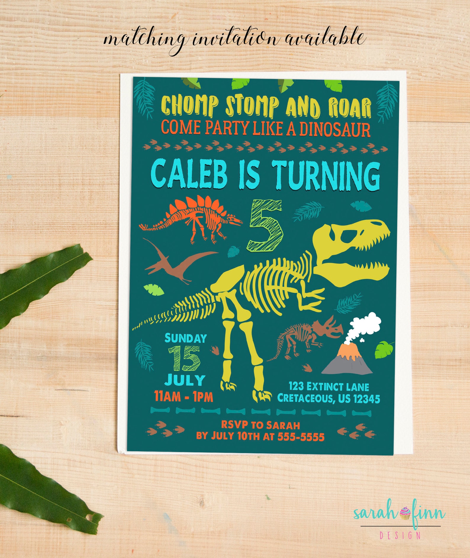 Dinosaur Welcome Sign Printable Dinosaur Fossil Birthday | Etsy