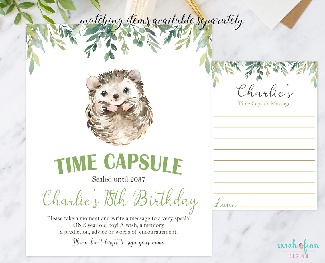 Hedgehog Birthday Invitation Cute Boy Hedgehog Party Woodland - Etsy