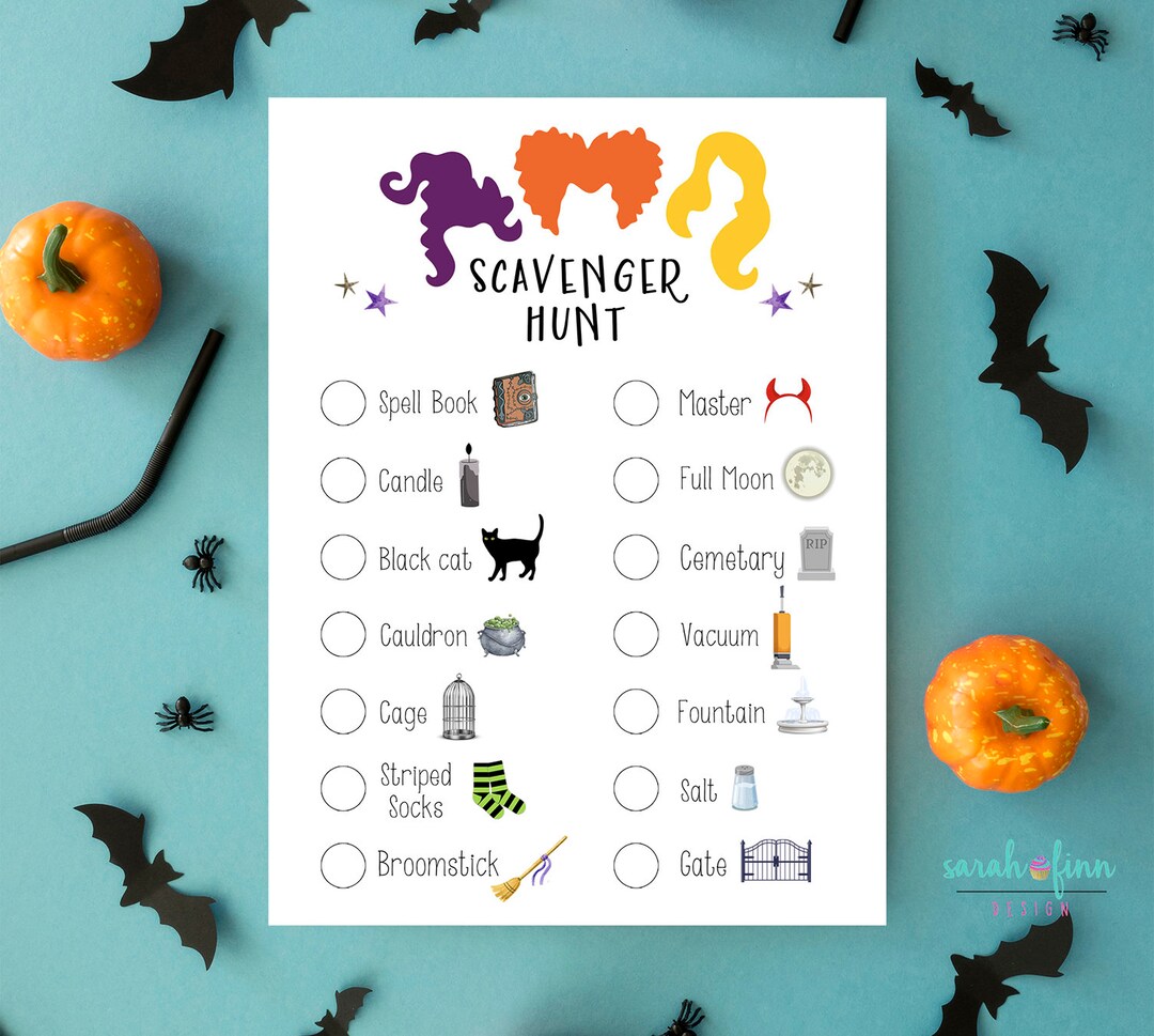 Halloween Movie Scavenger Hunt Witch Scavenger Hunt Printable Party ...
