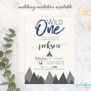 Mountain Birthday Banner Printable Instant Download Wild One Teepee ...