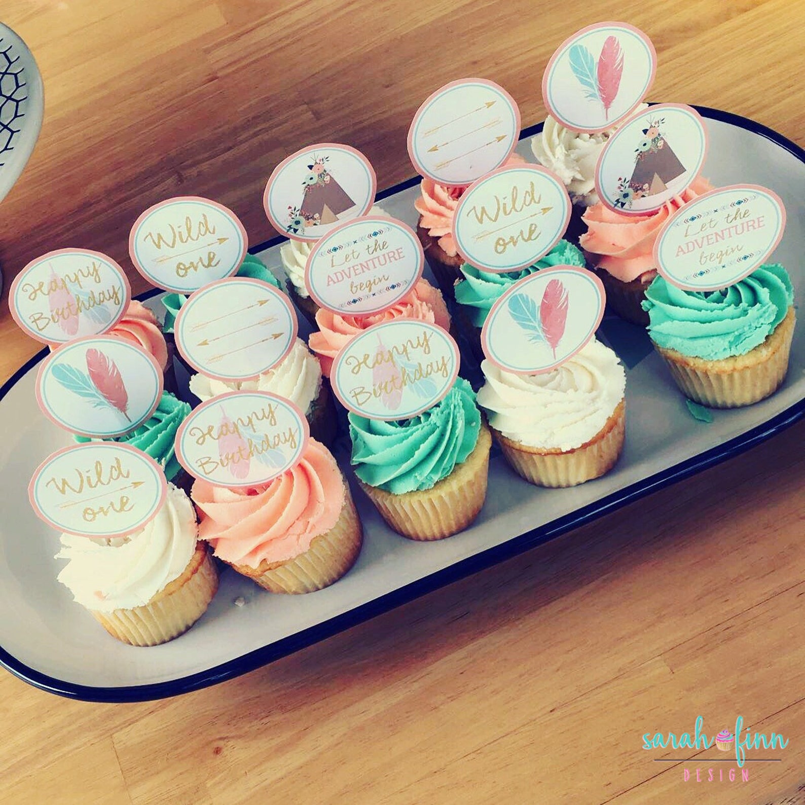 Wild One Birthday Cupcake Toppers Tribal Party Decor Boho - Etsy