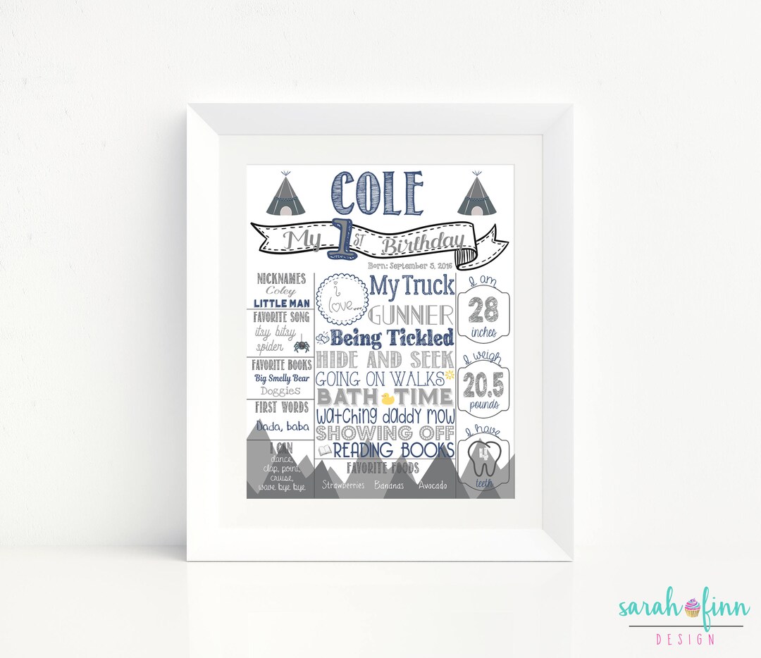 Birthday Poster Board Wild One, Adventure Mountain Poster, Teepee ...