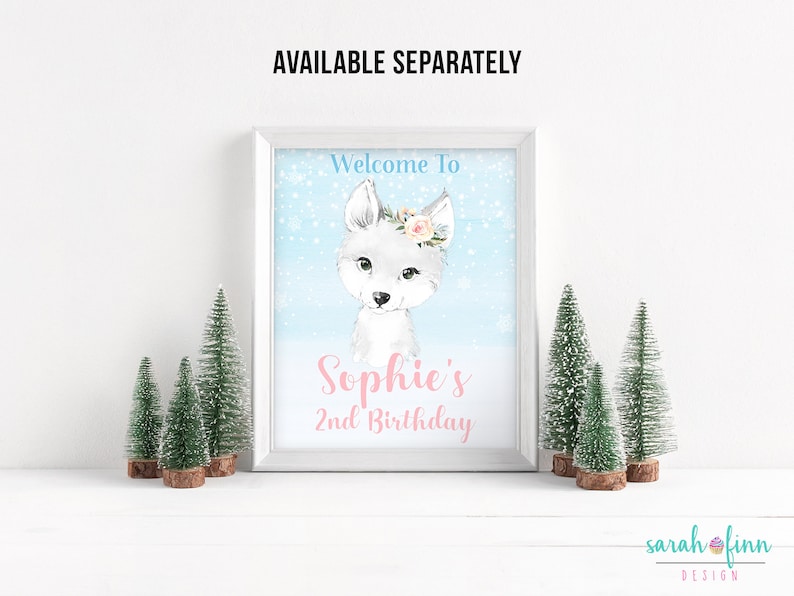 Arctic Fox Invitation White Fox Birthday Party Invite Artic - Etsy