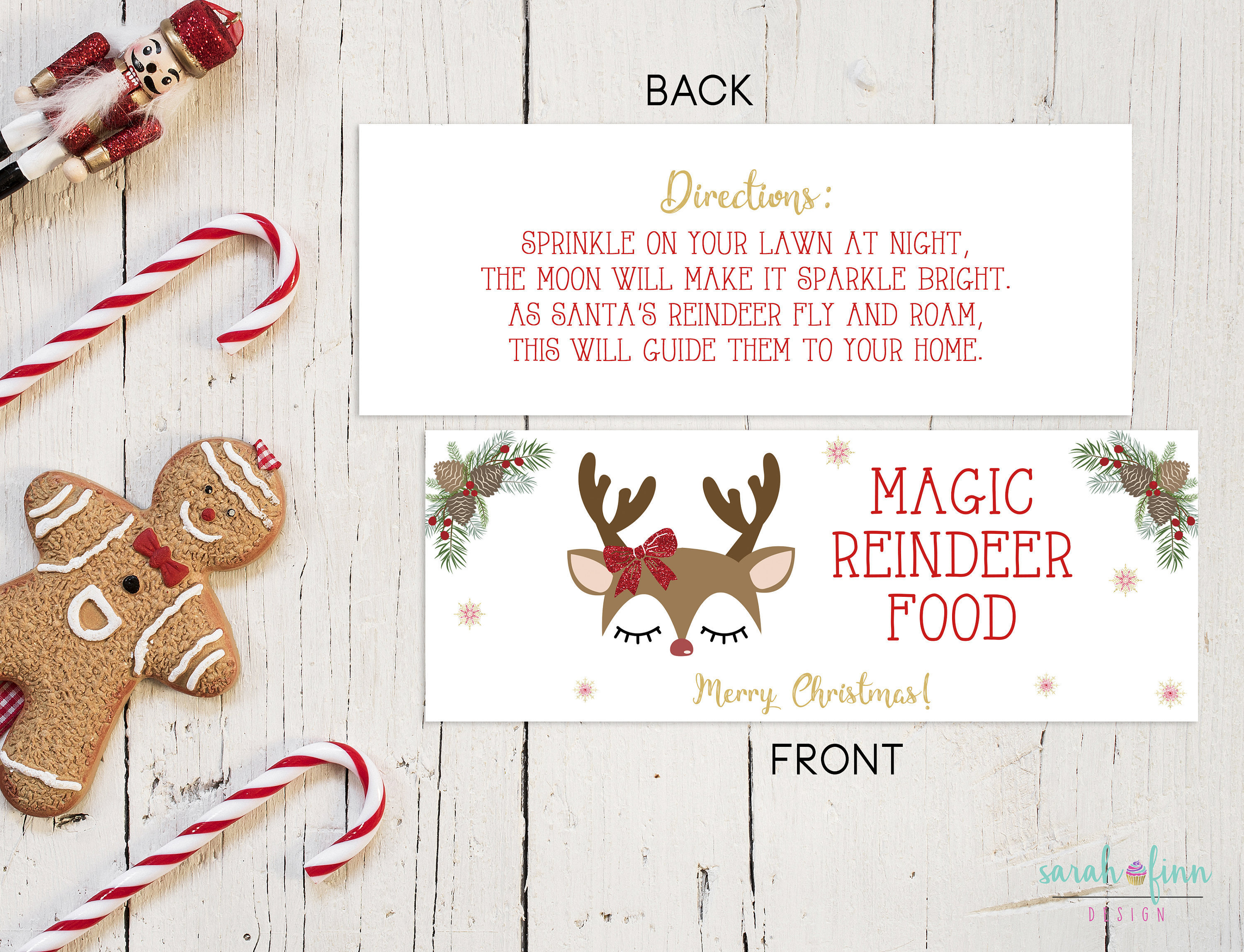 Reindeer Food Bag Topper Printable File Instant Download - Etsy
