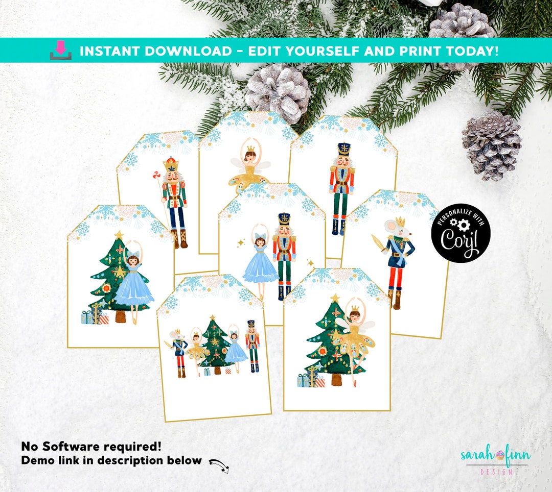 Nutcracker Gift Tags Editable Printable Christmas Gift Tags Sugar Plum ...