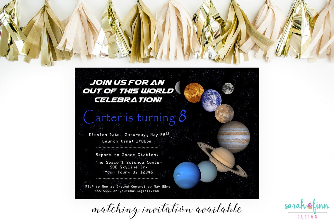 Space Birthday Banner Printable Planet Banner Solar System - Etsy