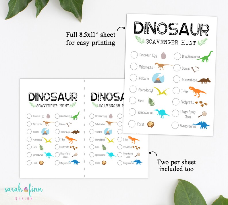 Dinosaur Scavenger Hunt Dinosaur Birthday Party Game Printable - Etsy