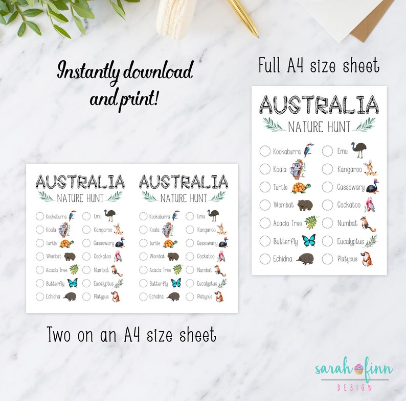 Australia Scavenger Hunt Australian Nature Hunt Printable Travel ...