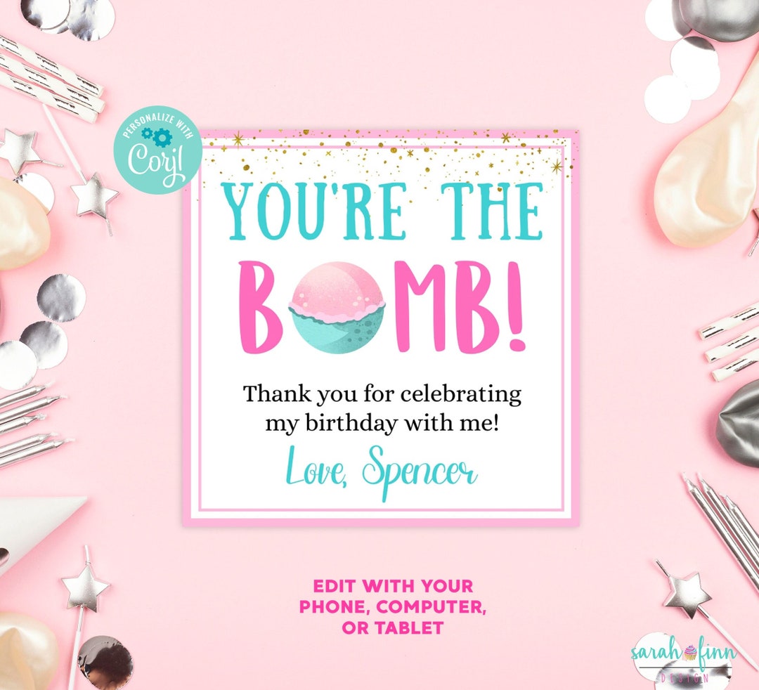 Bath Bomb Favor Tags Editable Bath Bomb Gift Tags Bath Bomb Soap ...