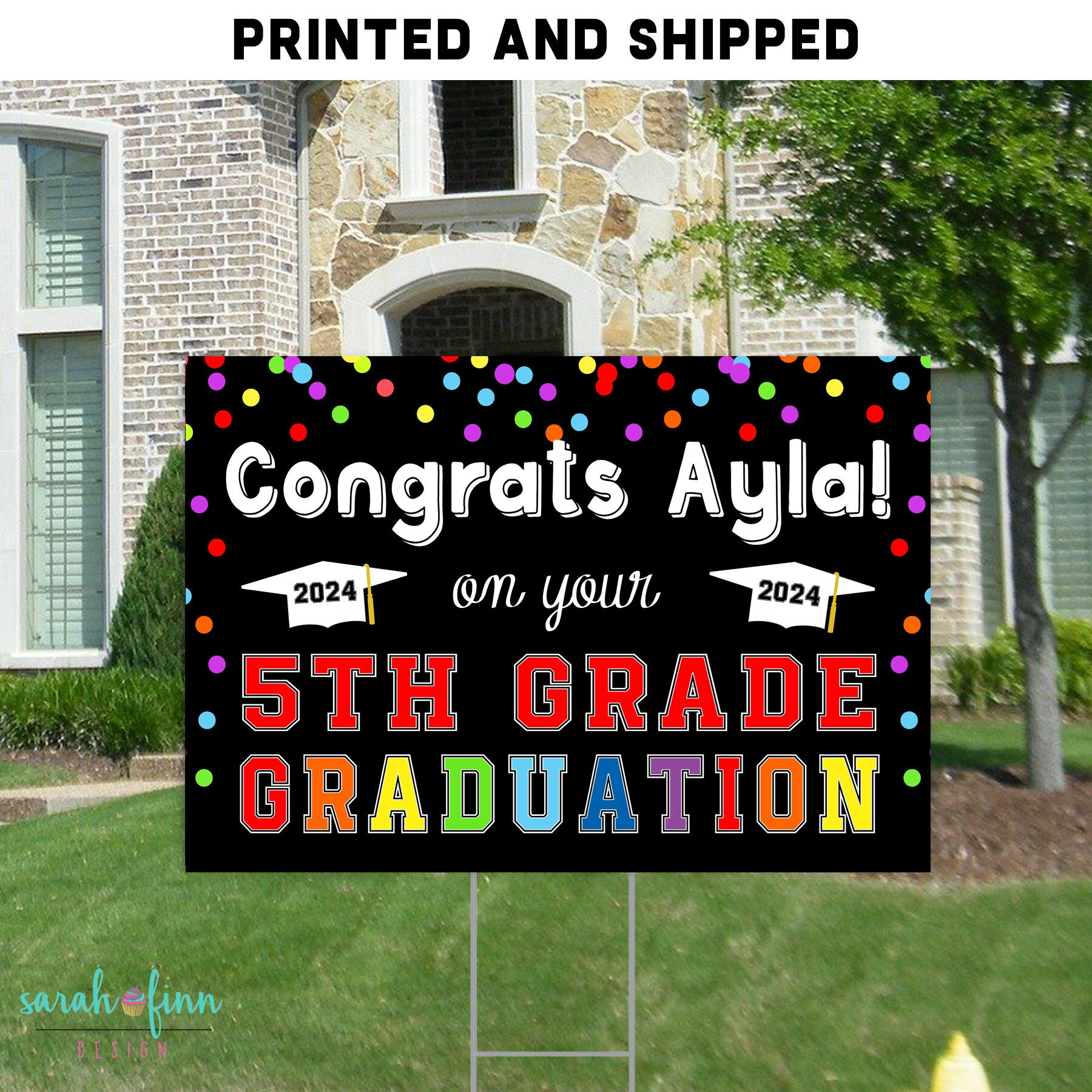 5th Grade Graduation Yard Sign Elementary Graduation 2024 12x18 or ...