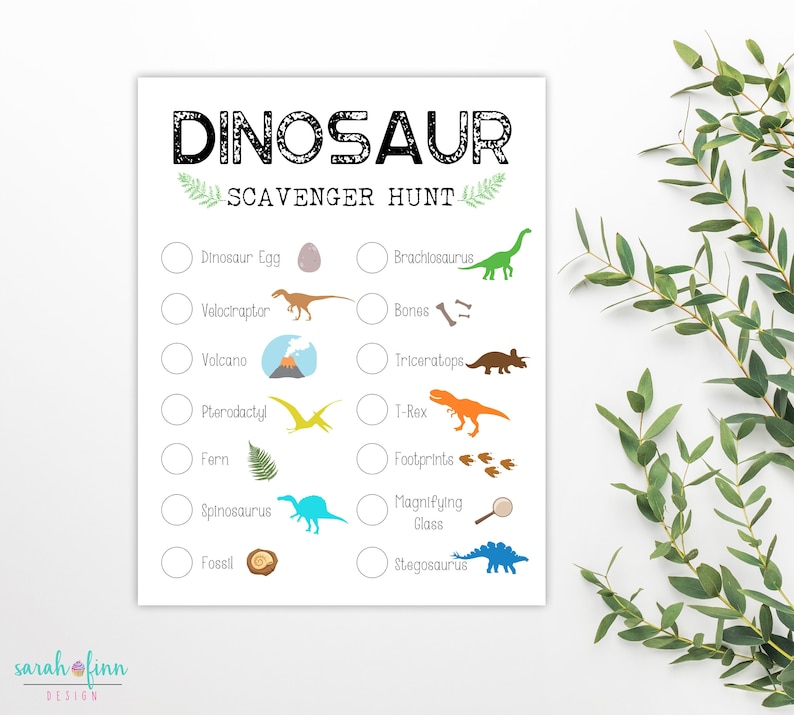 Dinosaur Scavenger Hunt Dinosaur Birthday Party Game Printable - Etsy