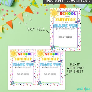 Teacher Gift Card Holder | Instant Download Thank You Gift | School is ...