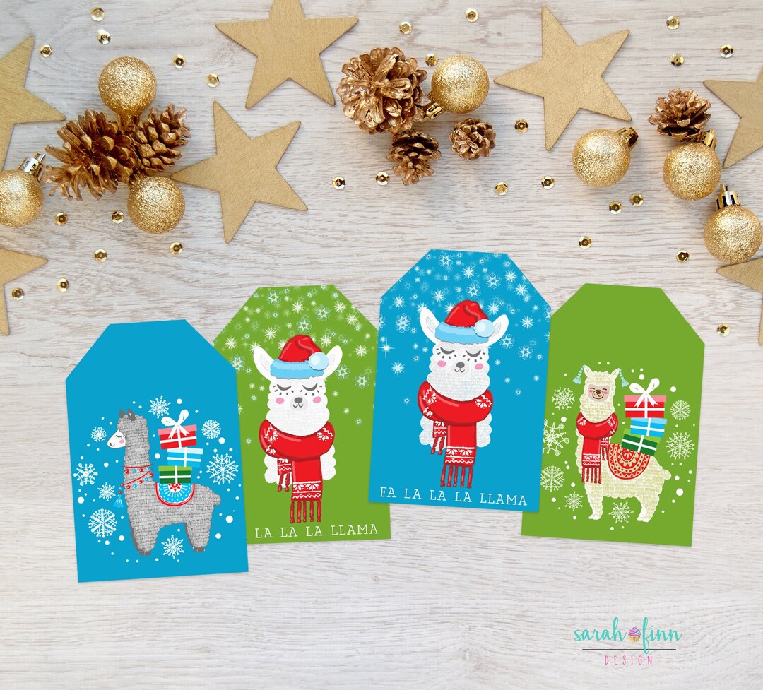 Llama Christmas Gift Tags Instant Download Printable Fa La La Christmas ...