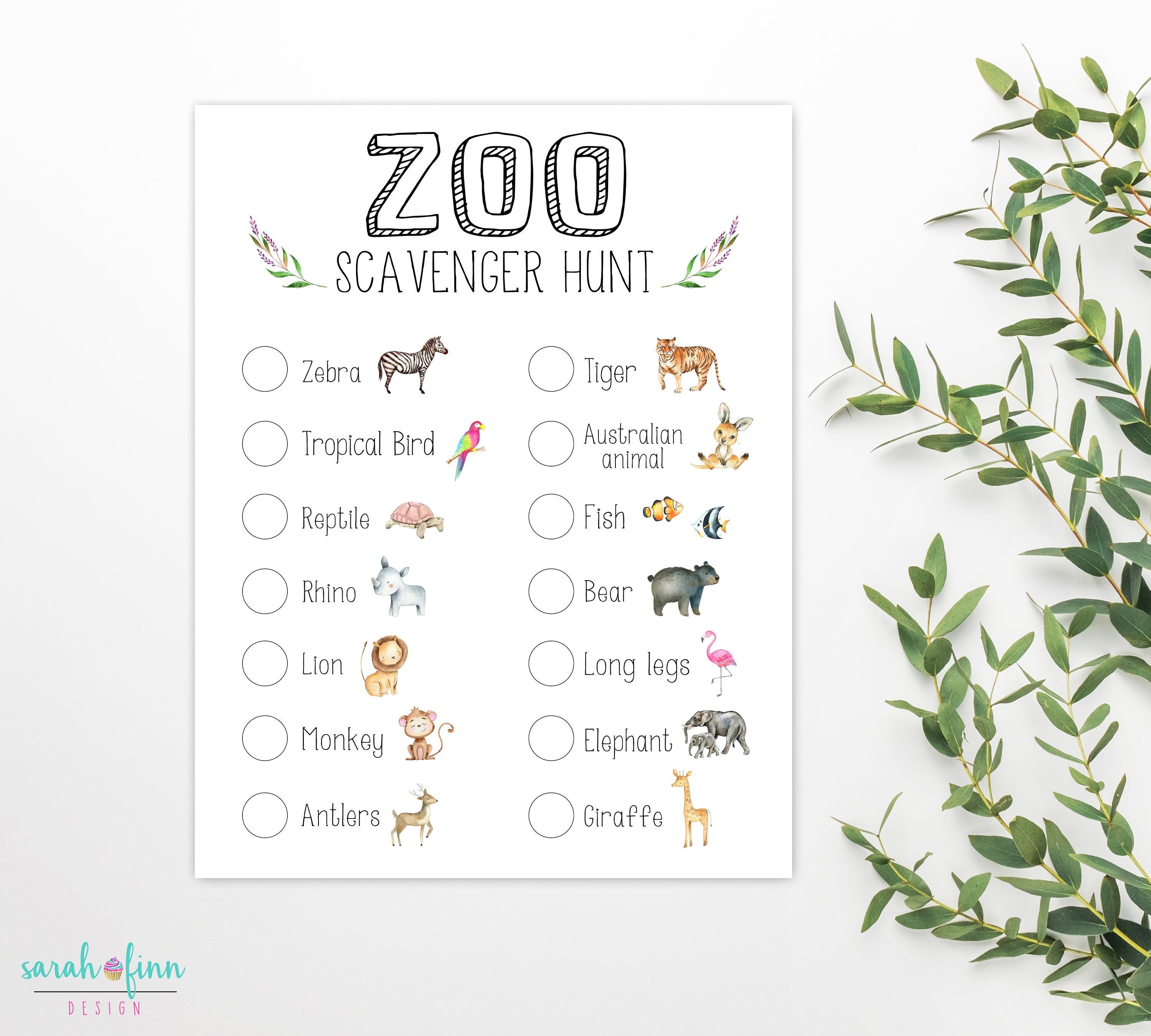Printable Zoo Scavenger Hunt Zoo Membership & Free Printables The