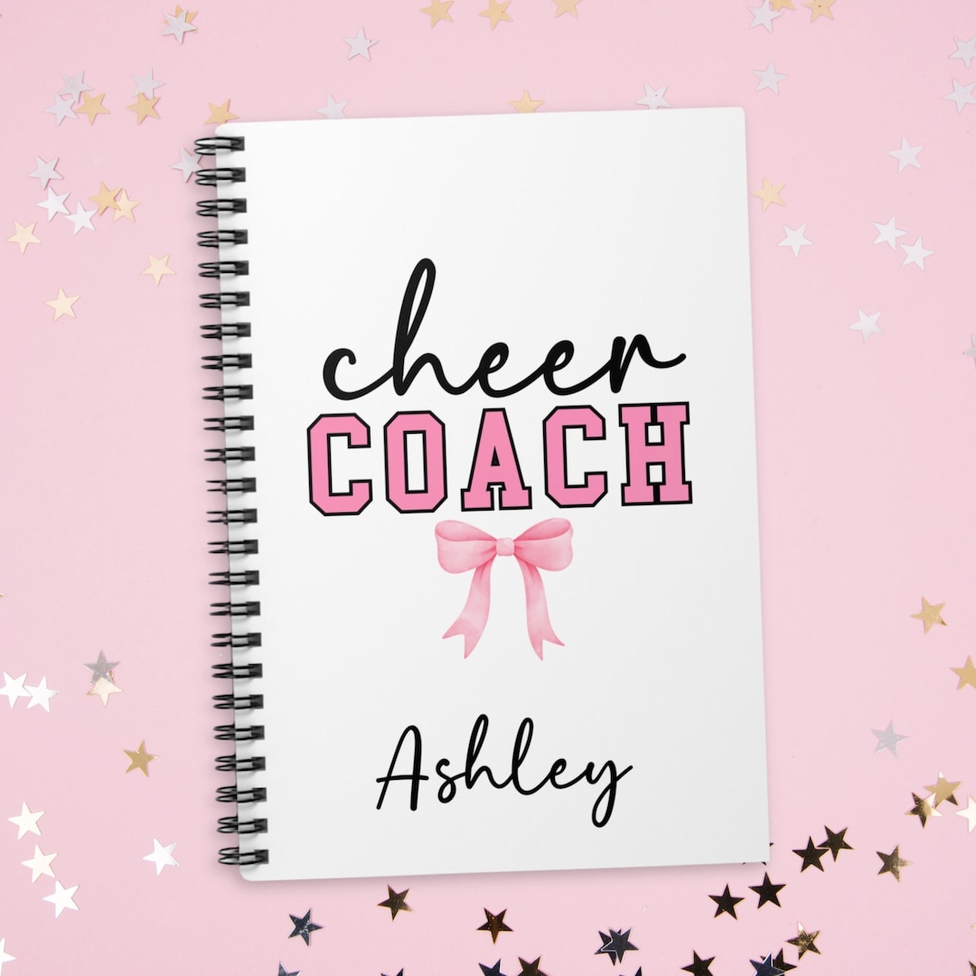 Personalized Cheer Coach Spiral Notebook, Cheerleading Gift Custom ...