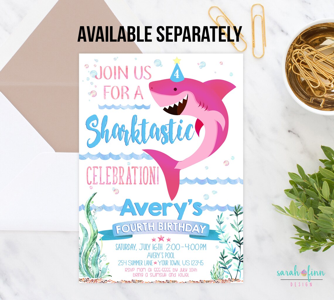Shark Party Welcome Sign Printable Pink Shark Birthday Party - Etsy