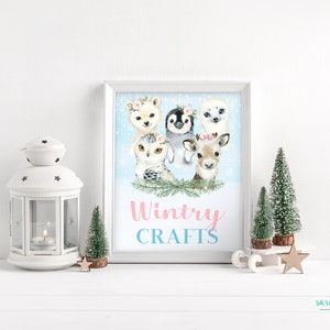 Arctic Animals Birthday Party Signs Set Printable Girl Winter Birthday ...