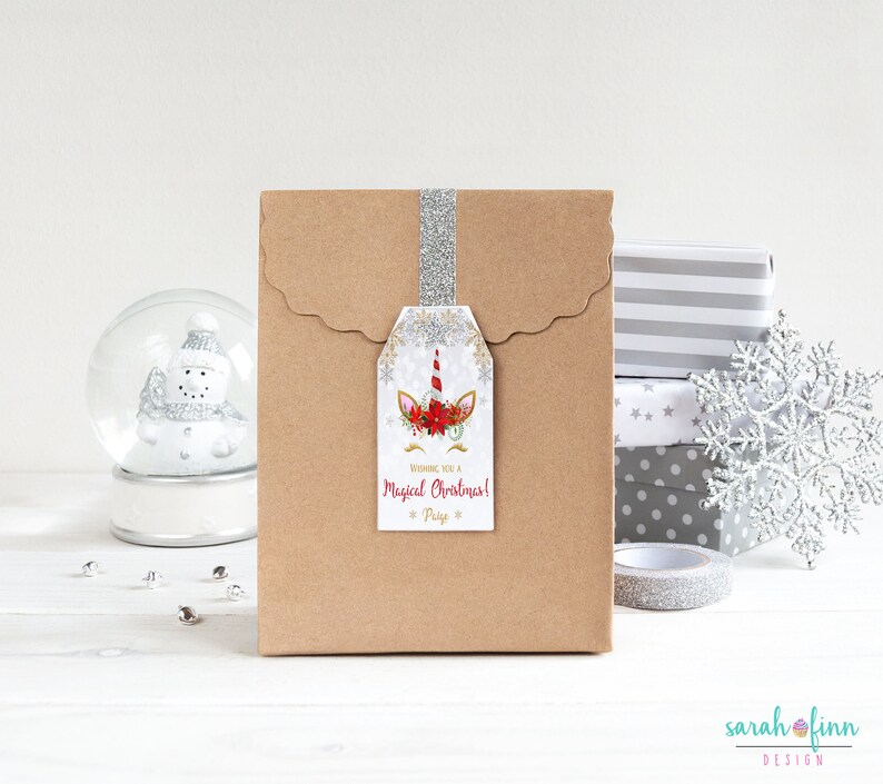 Unicorn Christmas Gift Tags Instant Download Printable Magical - Etsy