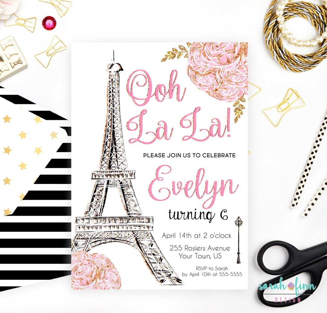 Paris Invitation Paris Birthday Party Eiffel Tower Paris Invite Paris ...