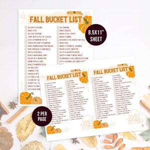 Fall Bucket List Printable Checklist of Fall Activities Autumn ...