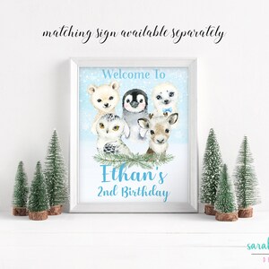 Arctic Animals Boy Happy Birthday Banner Printable Instant Download ...
