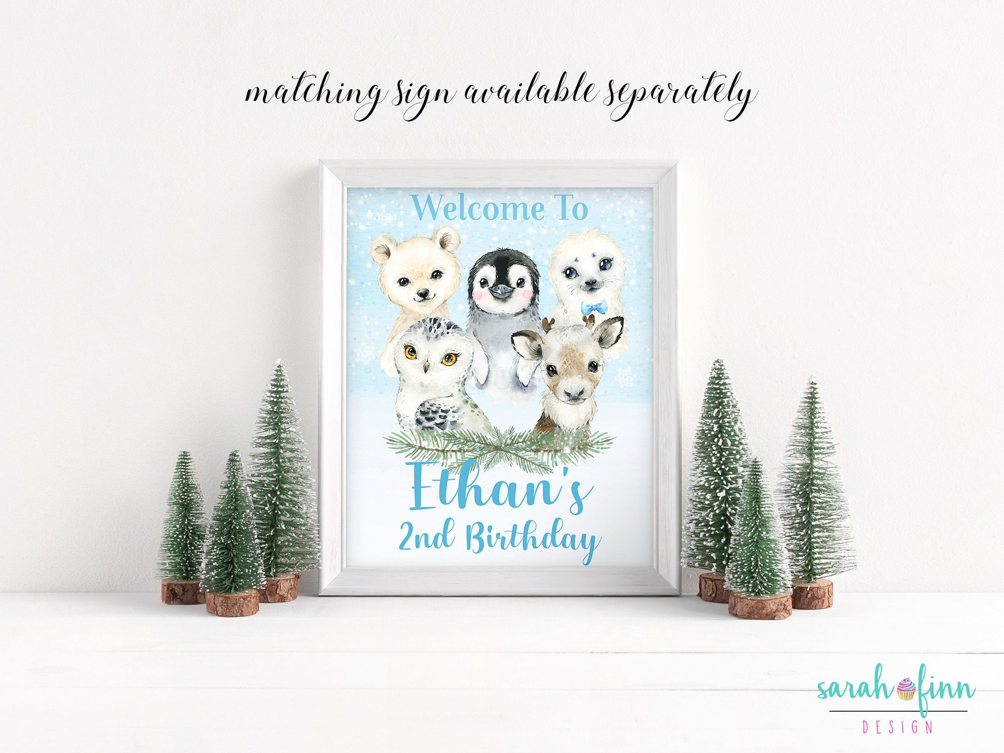 Arctic Animals Boy Happy Birthday Banner Printable Instant - Etsy