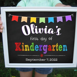 First Day of Preschool Sign Printable Back to School Sign Kindergarten ...