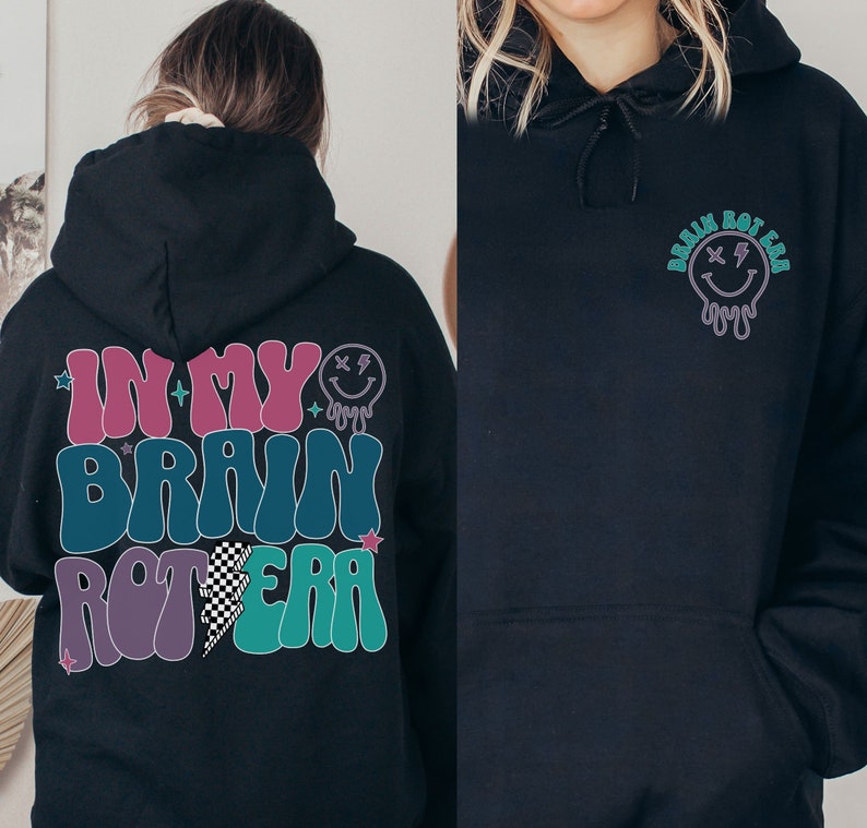 Skibidi Hoodie Brain Rot Era Gen Z Funny Hoodie Gift for Teens Gen ...