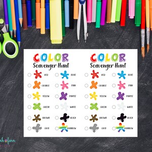 Printable Color Scavenger Hunt Indoor Scavenger Hunt for Kids Indoor ...
