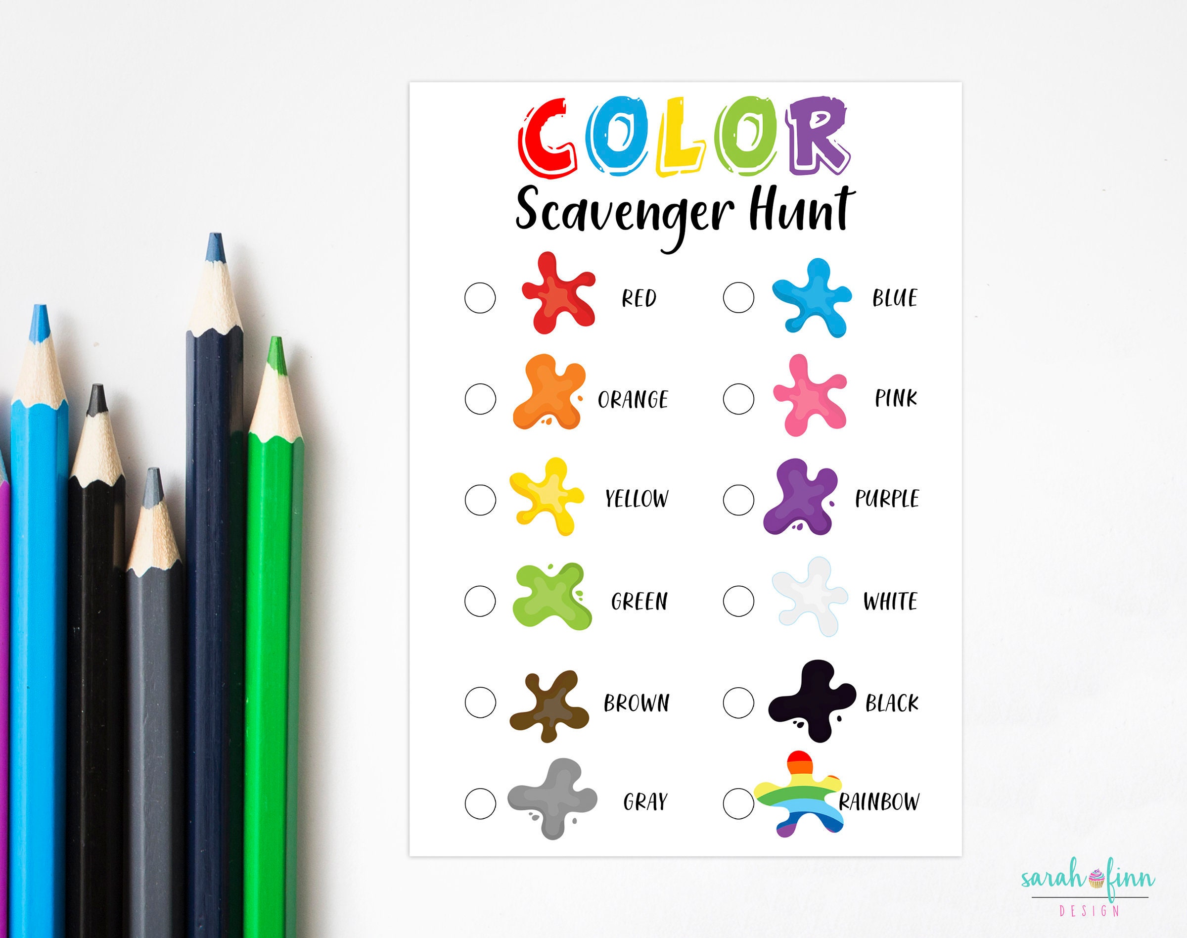 Printable Color Scavenger Hunt Indoor Scavenger Hunt for Kids - Etsy