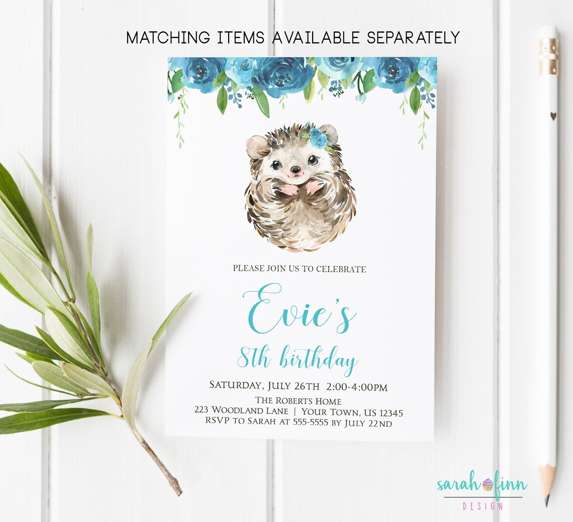 Hedgehog Happy Birthday Banner Printable Instant Download Girl - Etsy