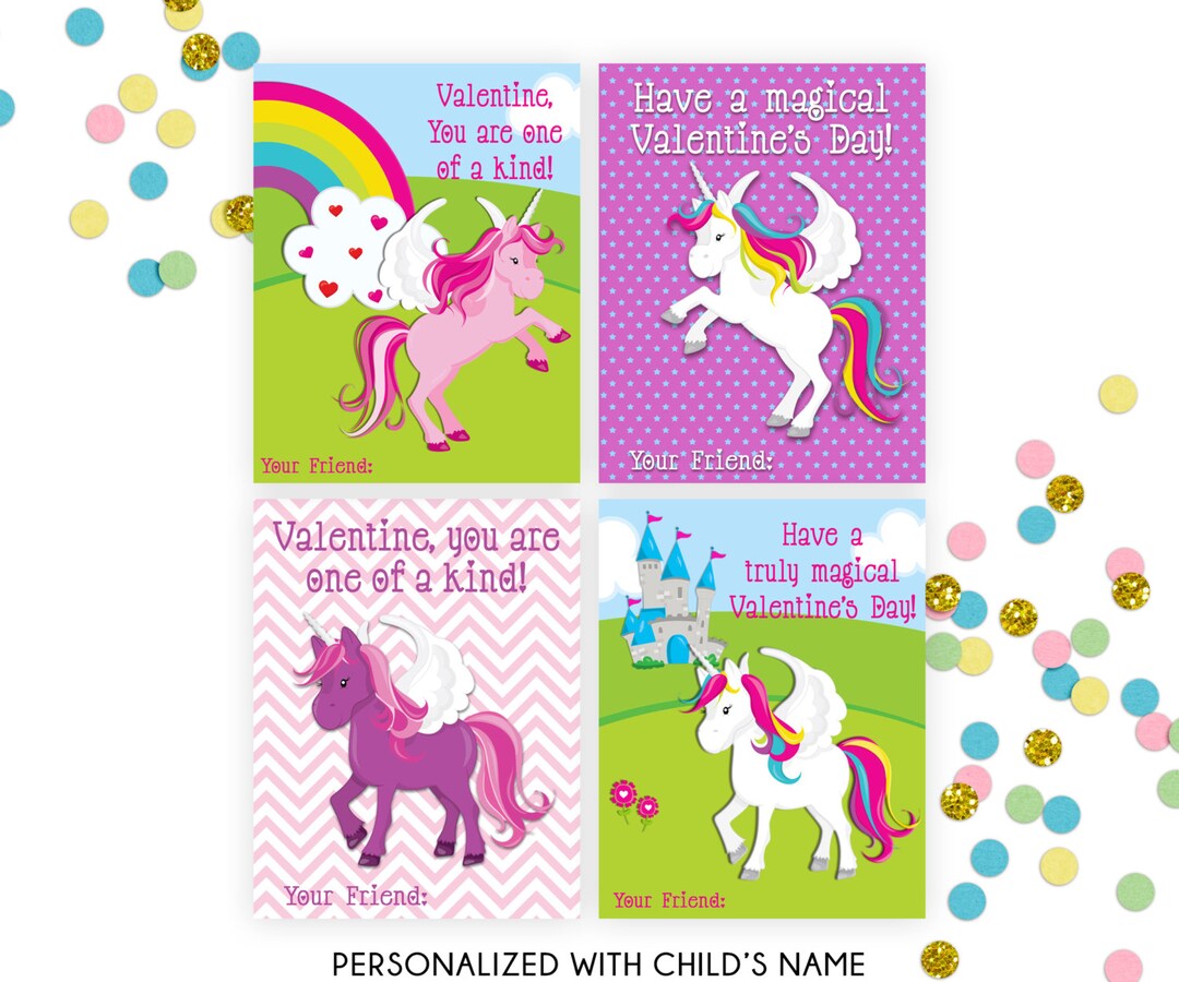 Unicorn Valentine's Day Cards, Valentines Day, School, Kid Valentines ...