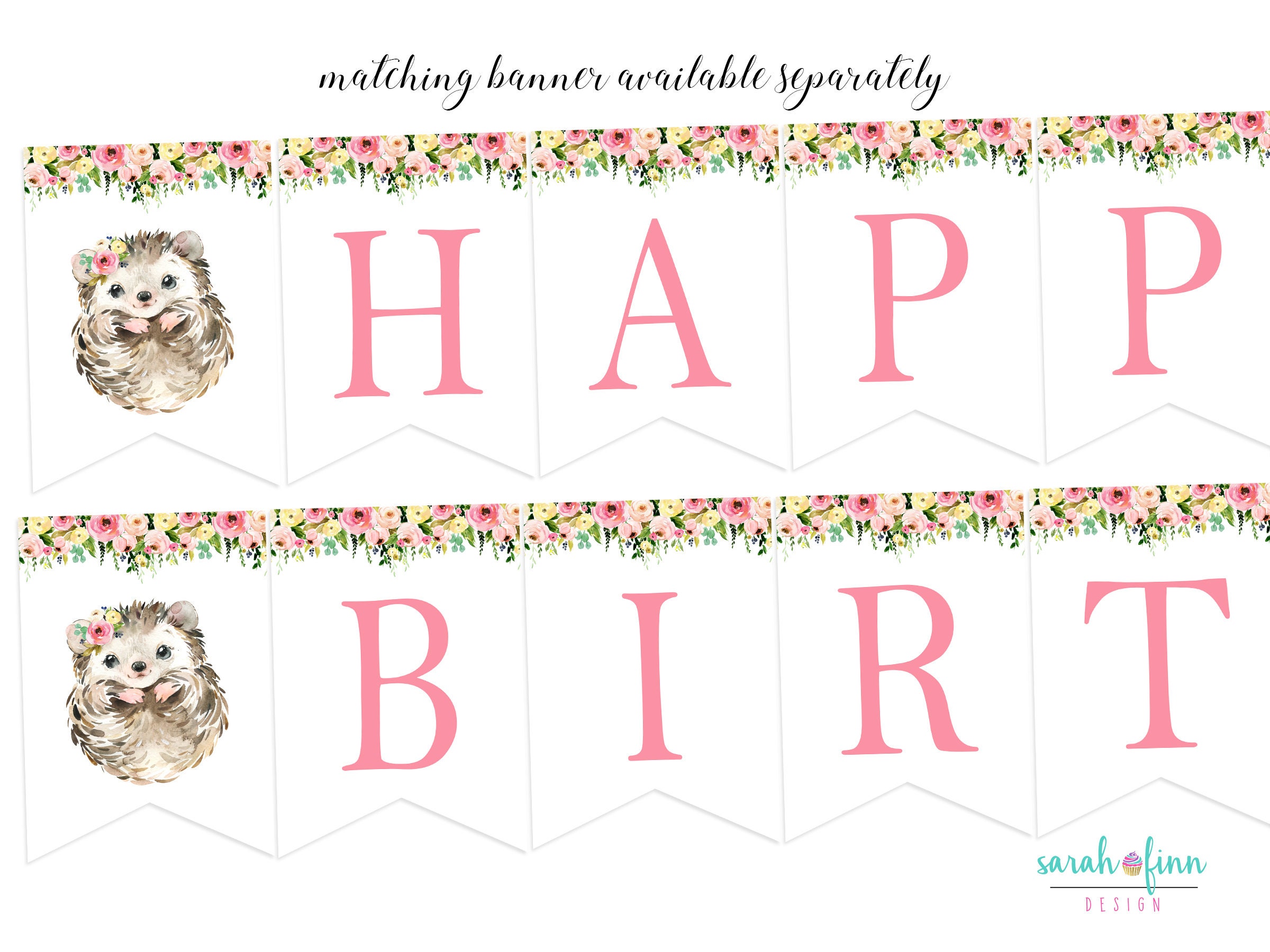 Hedgehog Birthday Welcome Sign Hedgehog Floral Woodland Party - Etsy