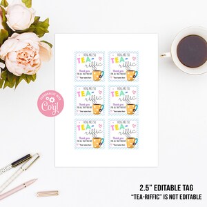Tea Teacher Appreciation Gift Tag End of the Year Teacher Gift ...