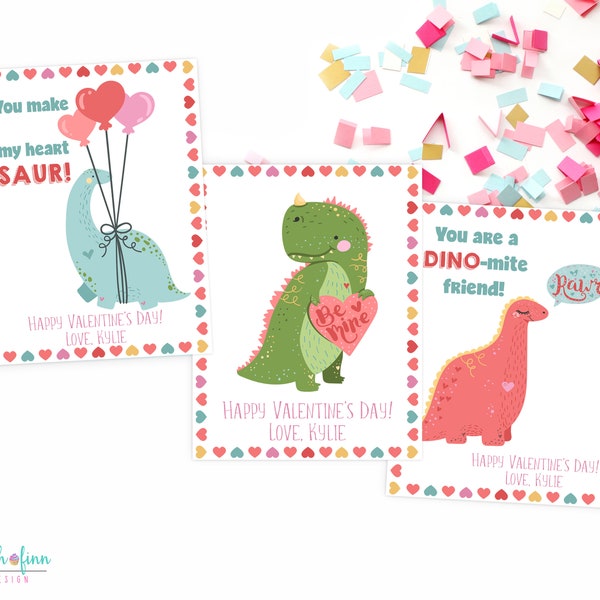 Dinosaur Valentine - Etsy