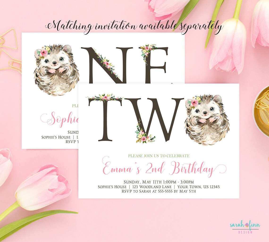 Hedgehog Birthday Welcome Sign Hedgehog Floral Woodland Party - Etsy