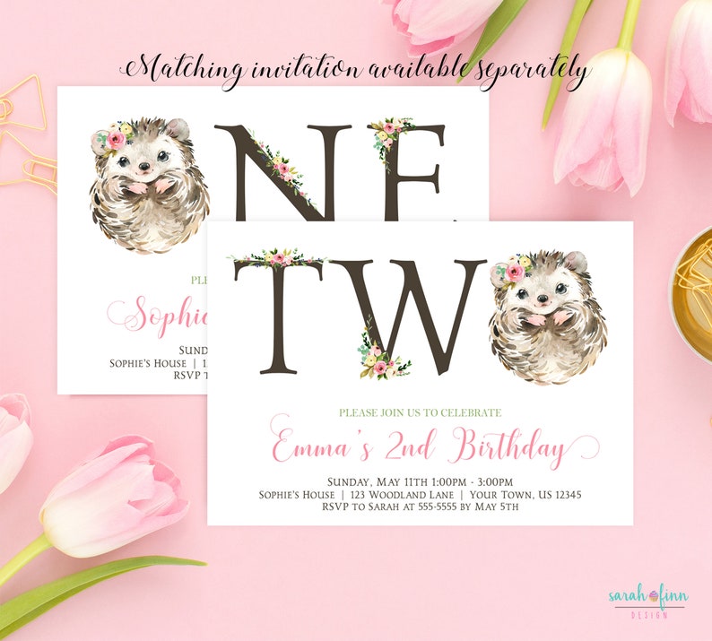 Hedgehog Birthday Welcome Sign Hedgehog Floral Woodland Party - Etsy