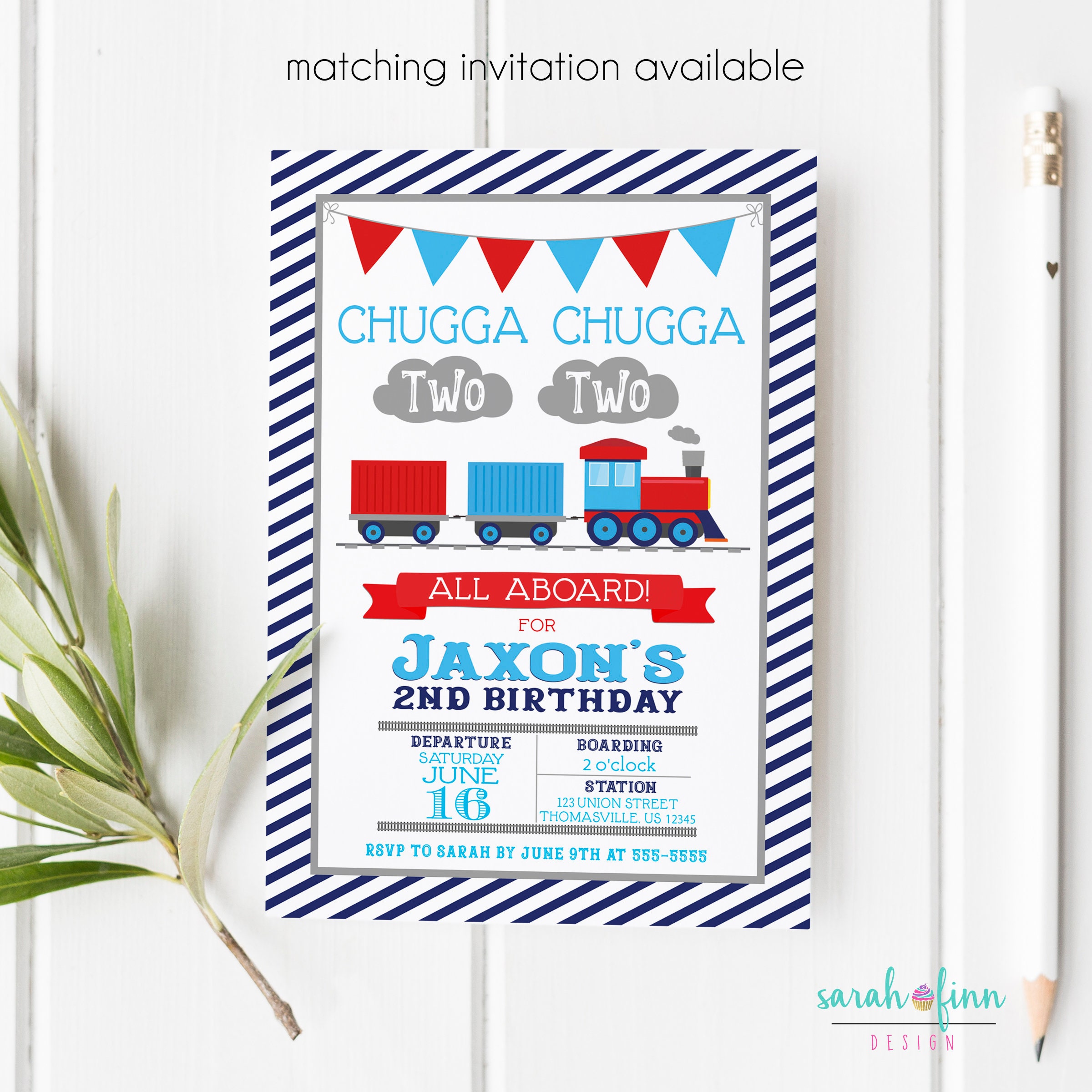 Train Printable Thank You Card Instant Download Train Birthday | Etsy
