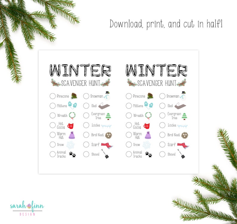 Winter Scavenger Hunt Quarantine Activities Printable Indoor | Etsy