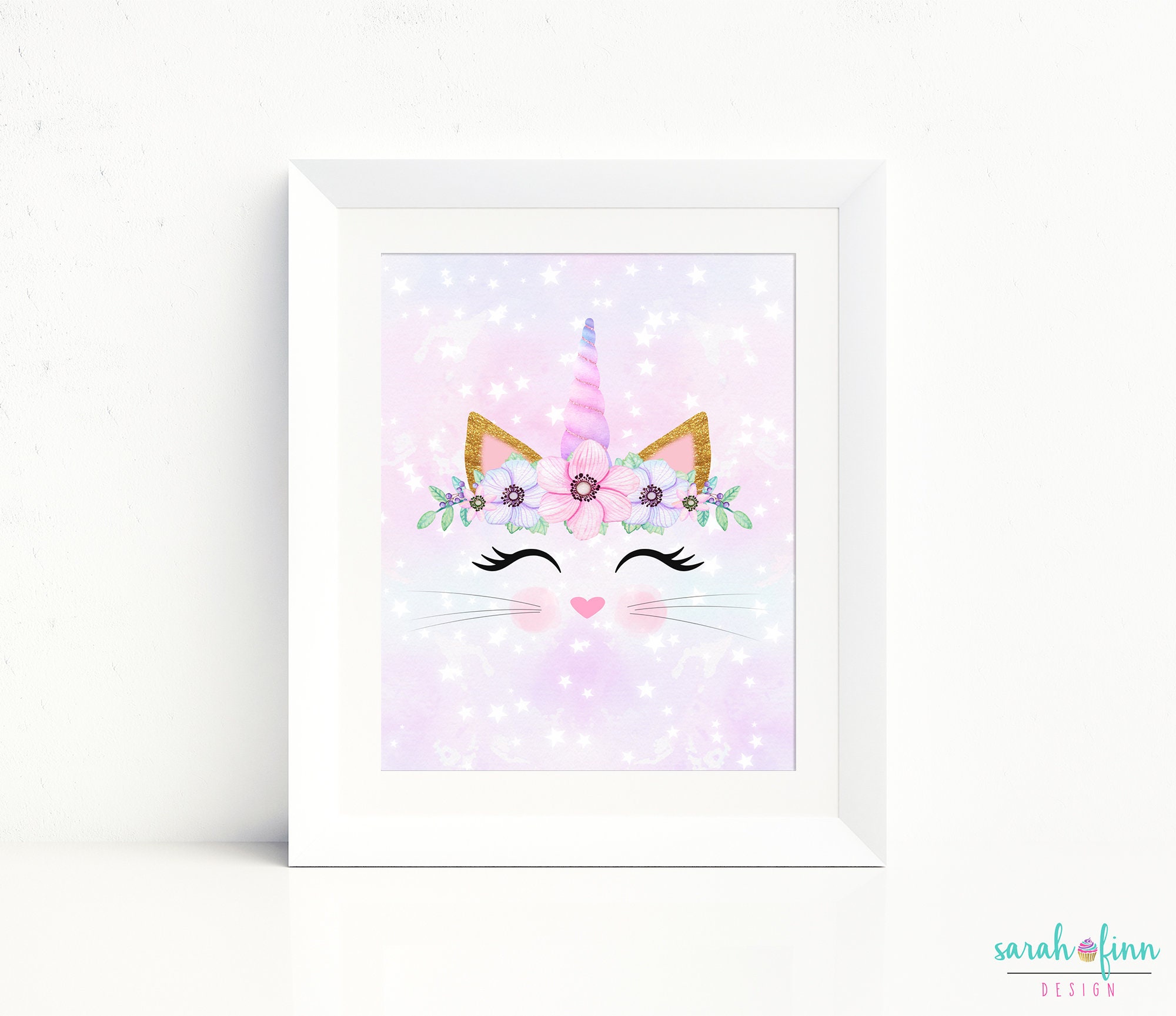 Caticorn Cat Unicorn Printable Wall Art Party Decor Instant Download ...