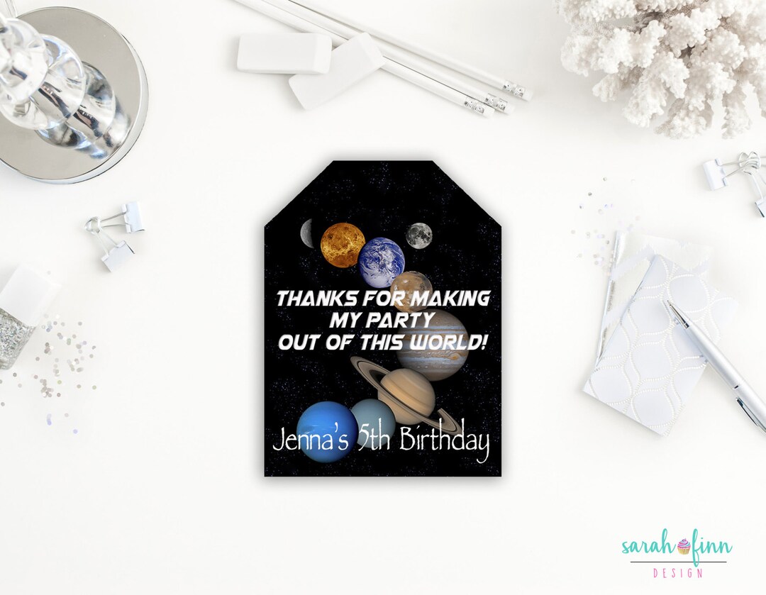 Space Favor Tags Outer Space Space Birthday Printable Favor Tags Thank ...