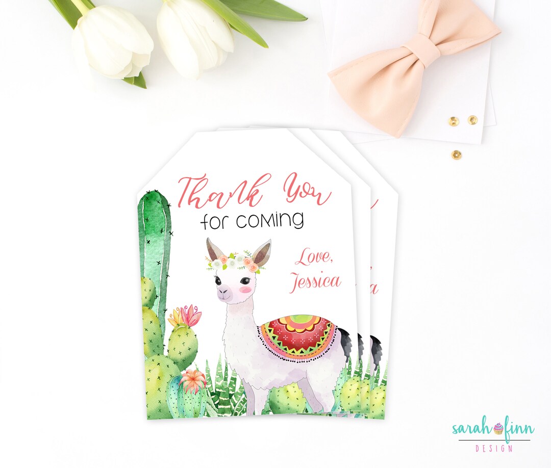 Llama Favor Tags Llama Baby Shower Thank You Tags Printable Alpaca ...