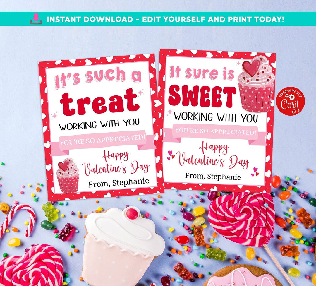 Printable Coworker Valentines, How Sweet It is to Work With You ...