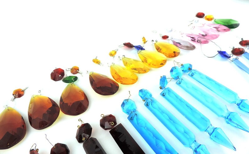 Vintage Chandelier Cut Glass Drops Lot of 28 Pieces Glass - Etsy
