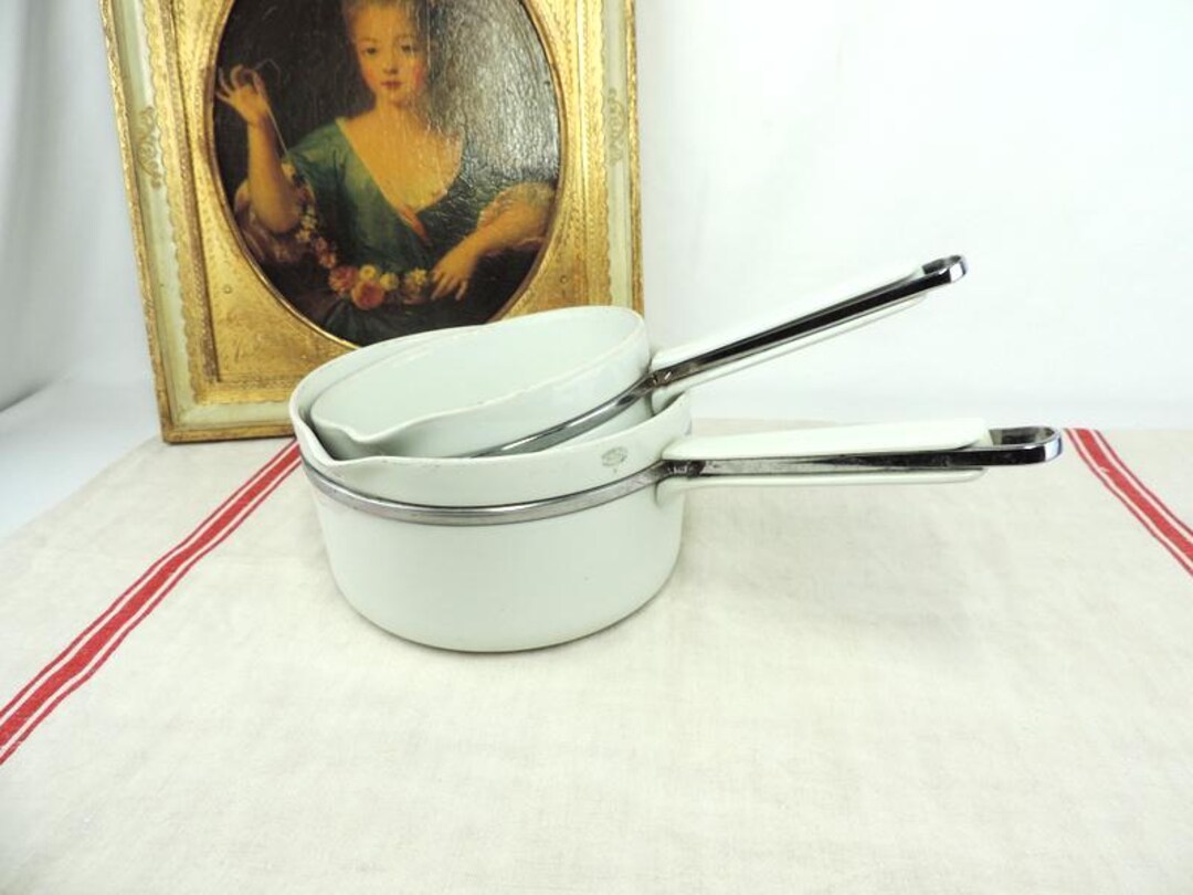 French Vintage Limoges Porcelain and Aluminite Frugier Cooking Pans - Etsy