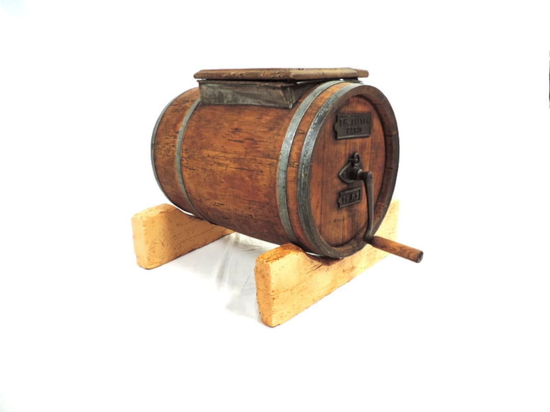 French Antique X-large Butter Churn Barrel With Hand Cranked Mechanism ...