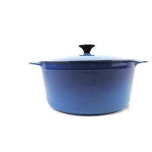 French Vintage Blue Cast Iron Dutch Oven by Cousances / Le Creuset ...