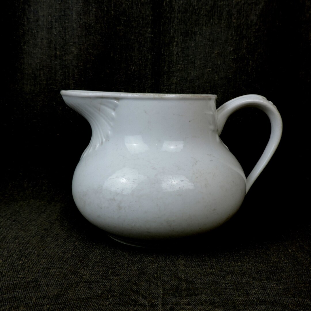French Antique White Ironstone Pitcher, Antique Water Jug - Etsy